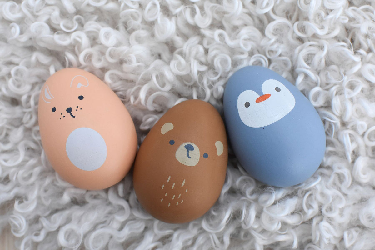 Kaper Kidz Calm & Breezy | Wooden Animal Egg Shaker – Pickwick & Sprout